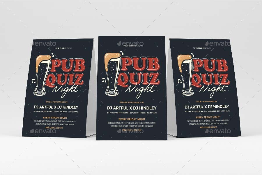 Pub Quiz Night Flyer Template, Print Templates | GraphicRiver