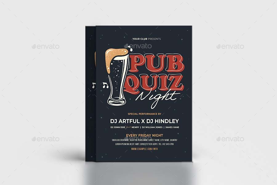 Pub Quiz Night Flyer Template, Print Templates | GraphicRiver