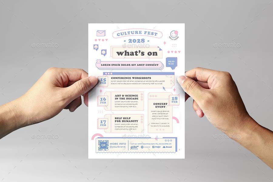 What's On Festival Flyer Template, Print Templates | GraphicRiver