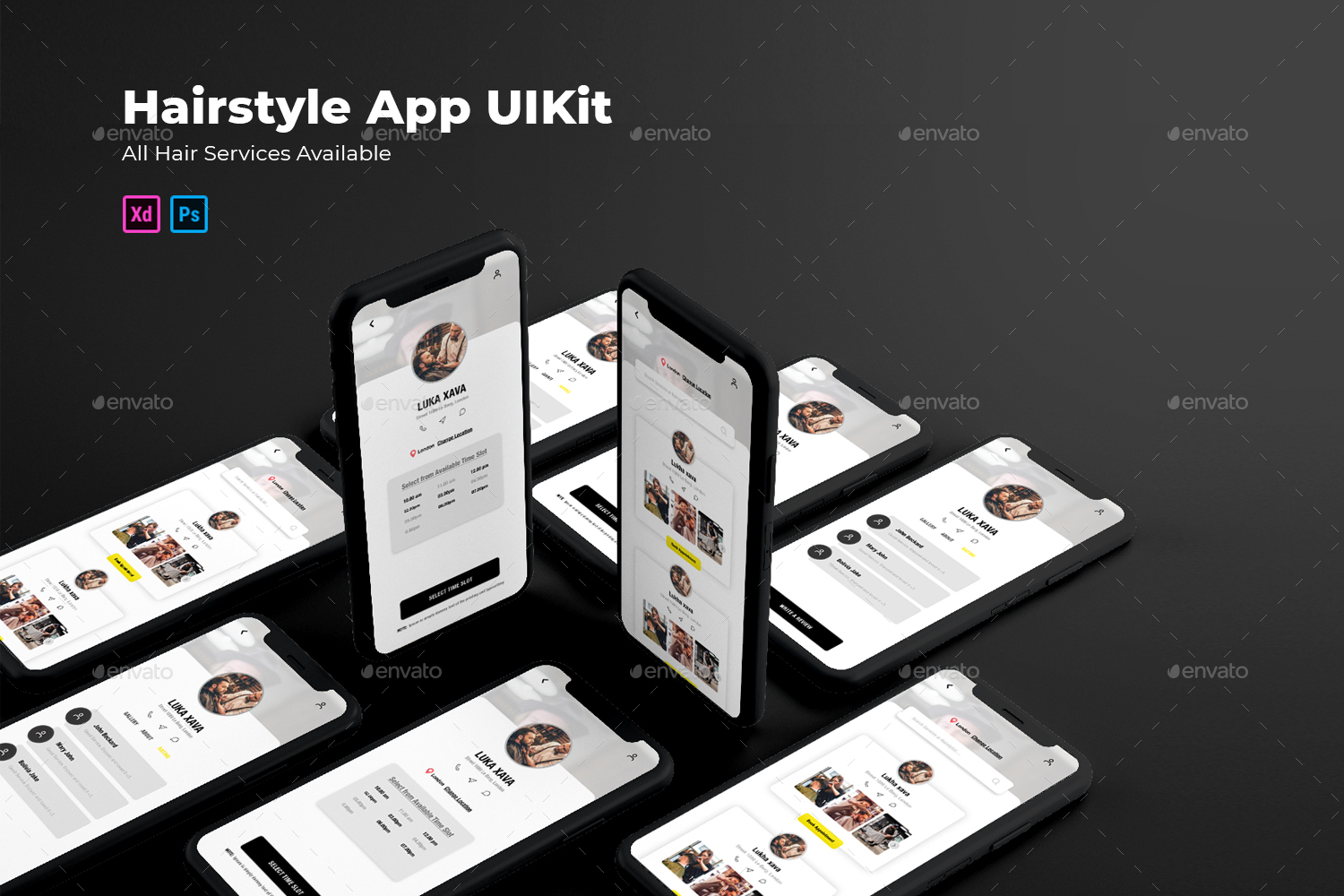 HairStylist App UI Kit, Web Elements | GraphicRiver