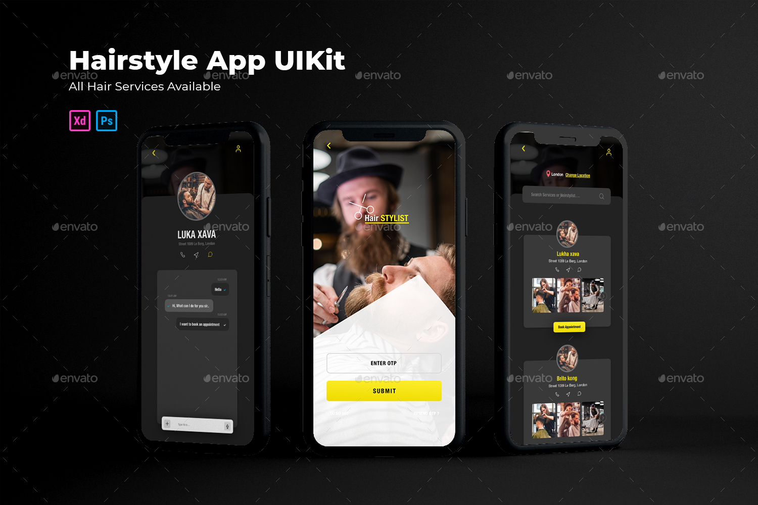 HairStylist App UI Kit, Web Elements | GraphicRiver