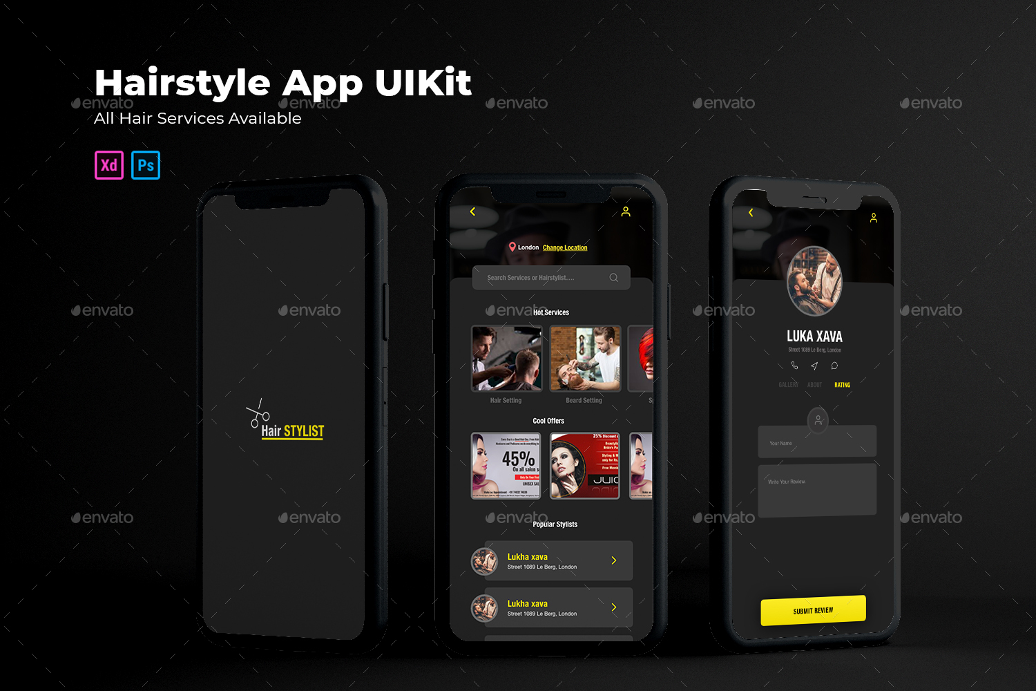 HairStylist App UI Kit, Web Elements | GraphicRiver