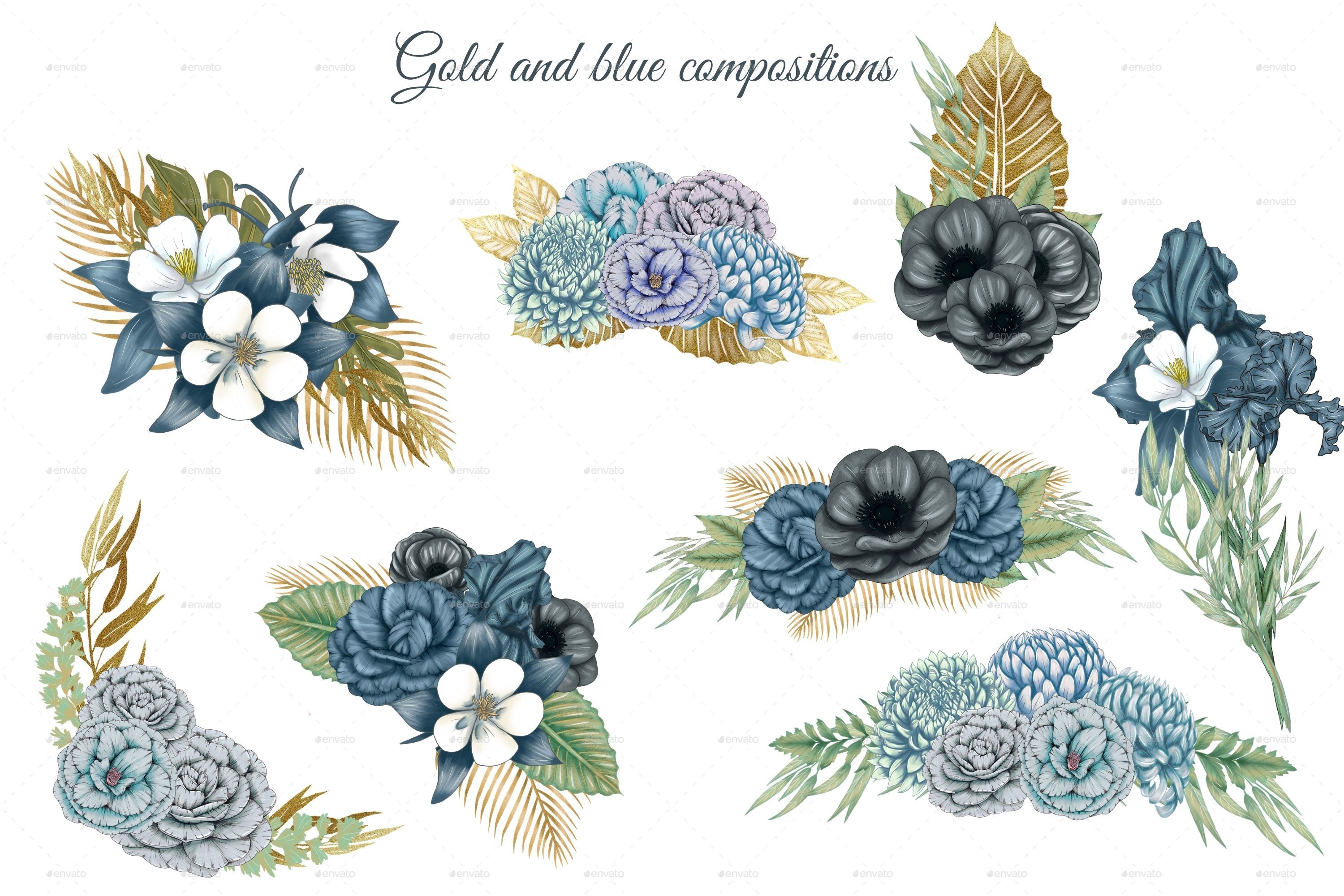 Blue Wedding Flowers Clipart, Lovely Bouquets Png, Blue Dahlias, Blue ...