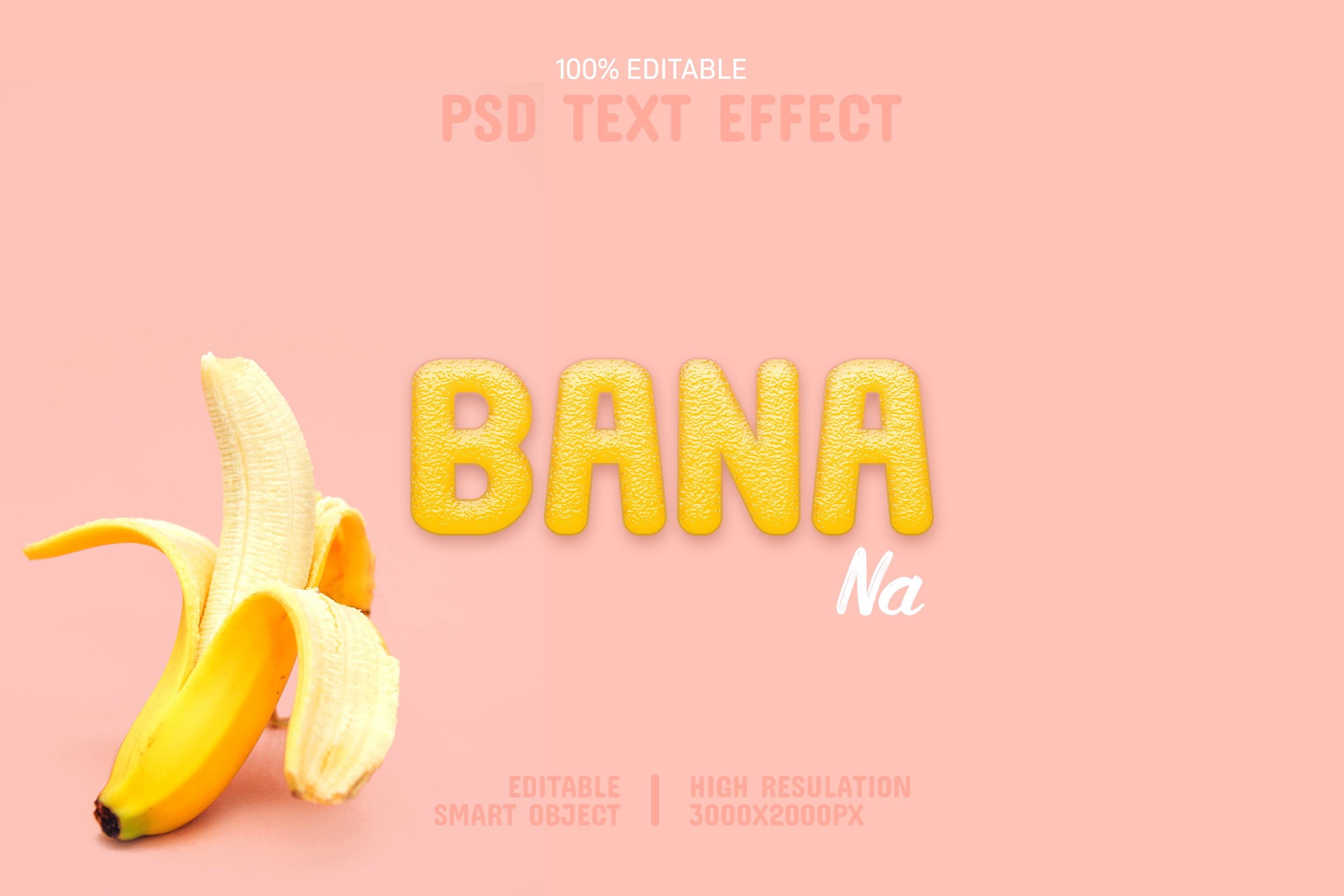Editable Banana PSD Text Effect Template, Add-ons | GraphicRiver