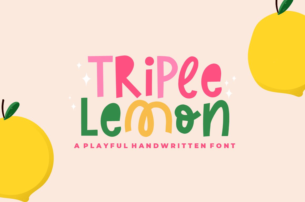 Triple Lemon - Fun Typeface, Fonts | GraphicRiver