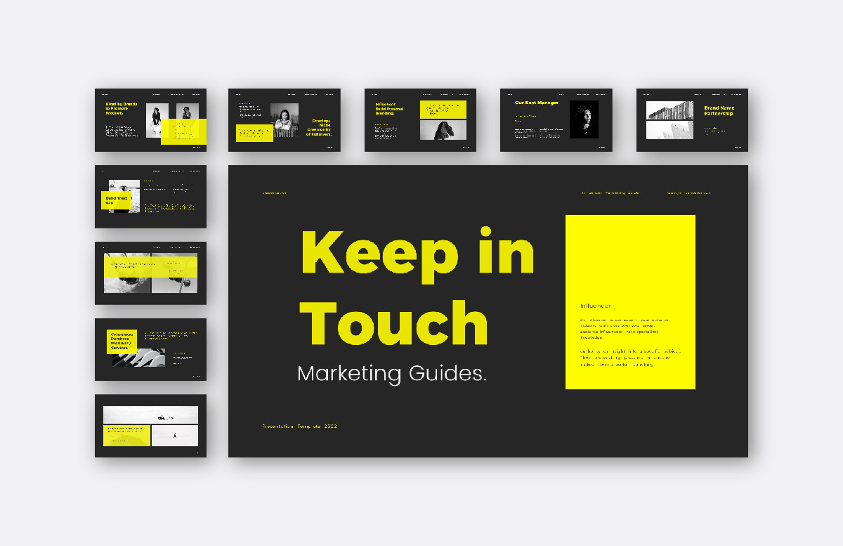 Influencer Marketing Guide Presentation Template, Presentation Templates