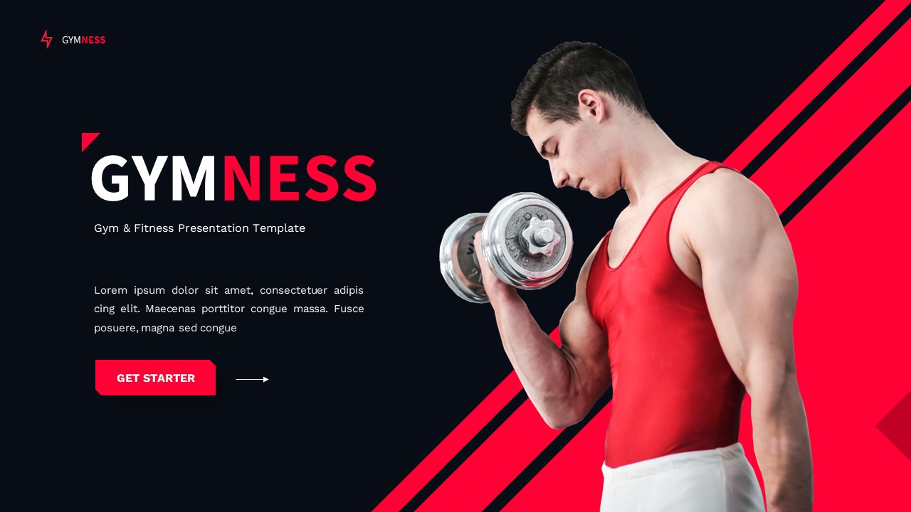 Gymness - Gym & Fitness Google Slides Template, Presentation Templates