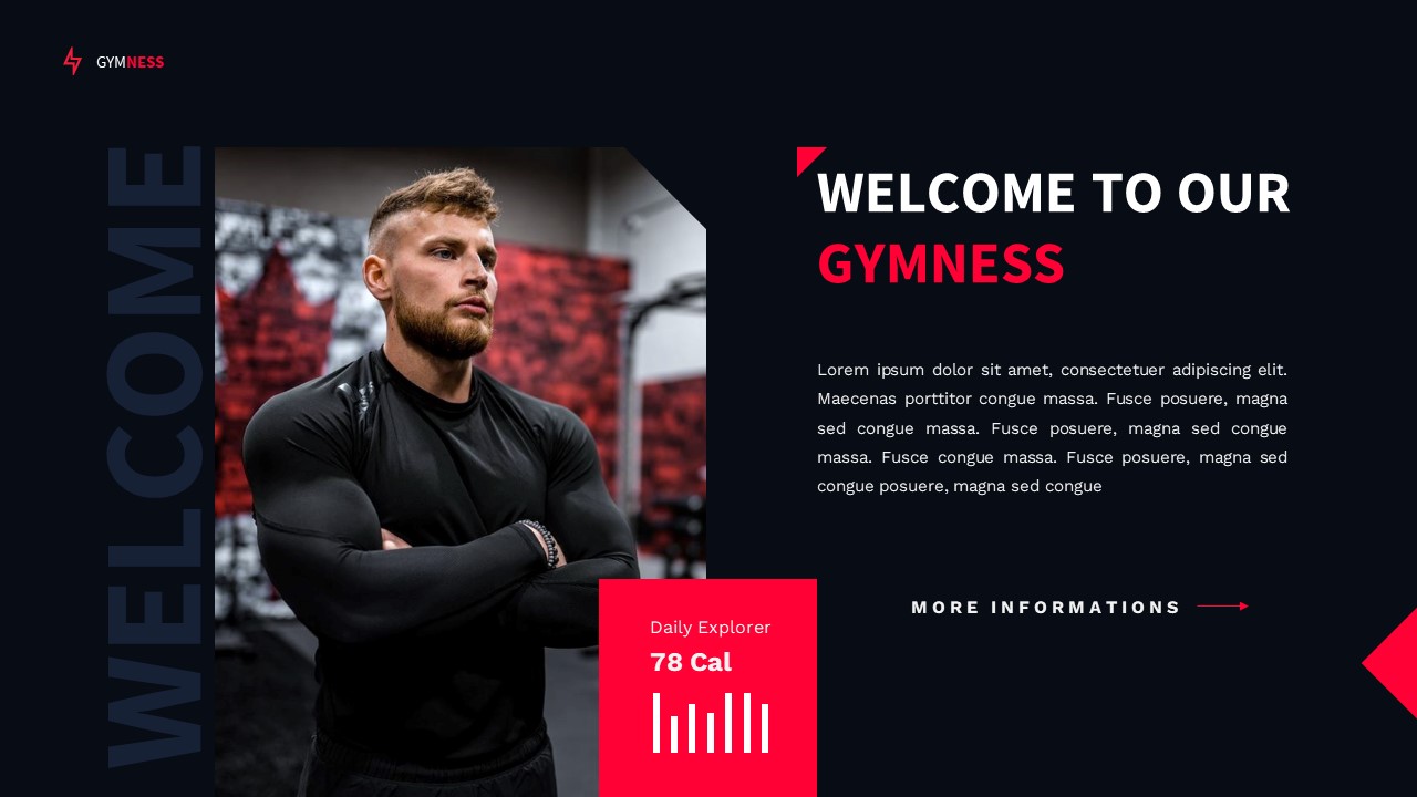 Gymness - Gym & Fitness Google Slides Template, Presentation Templates