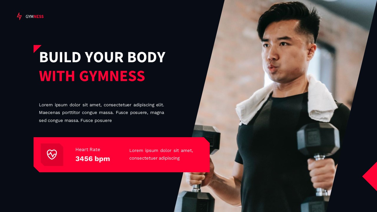 Gymness - Gym & Fitness Google Slides Template, Presentation Templates