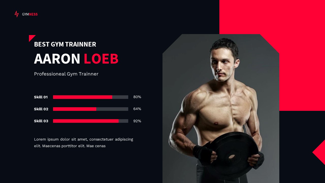 Gymness - Gym & Fitness Google Slides Template, Presentation Templates