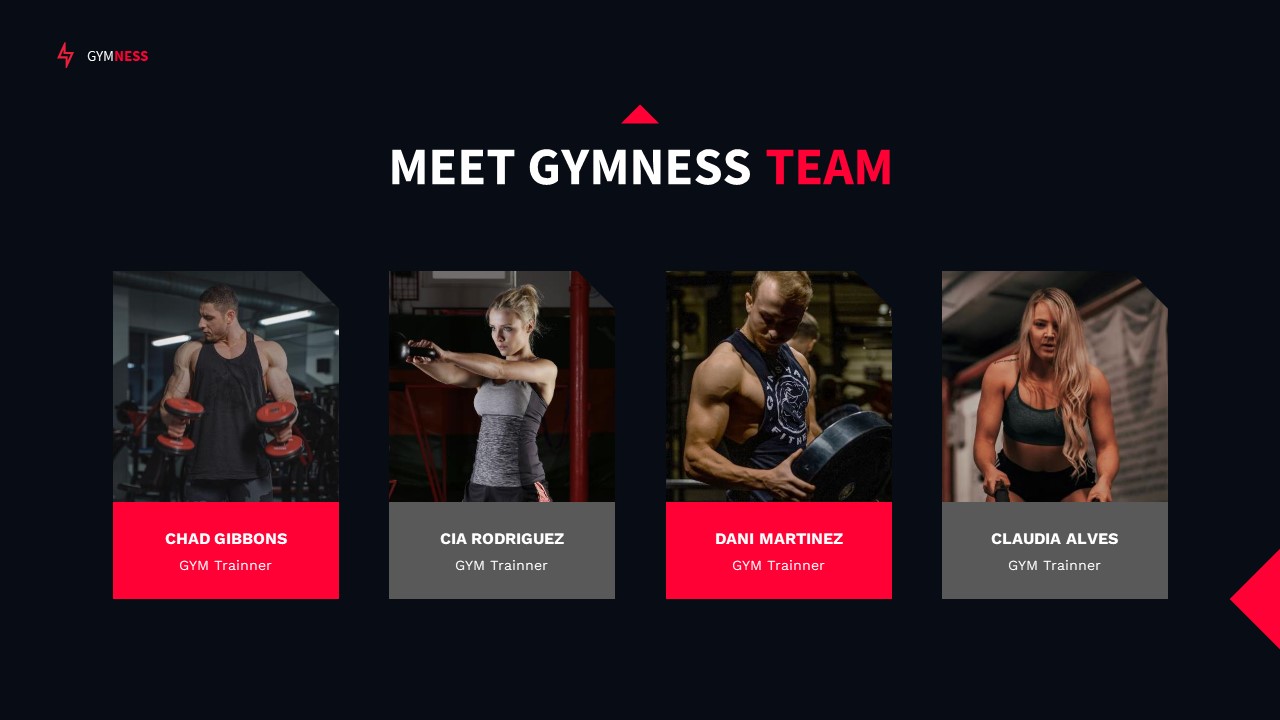 Gymness - Gym & Fitness Google Slides Template, Presentation Templates