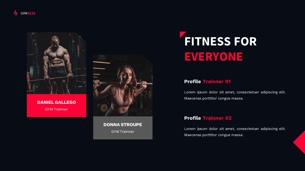 Gymness - Gym & Fitness Google Slides Template, Presentation Templates
