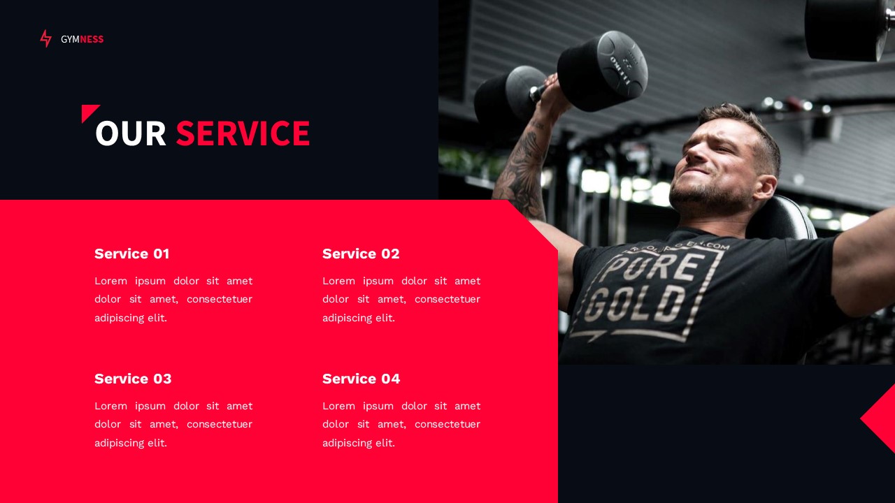 Gymness - Gym & Fitness Google Slides Template, Presentation Templates