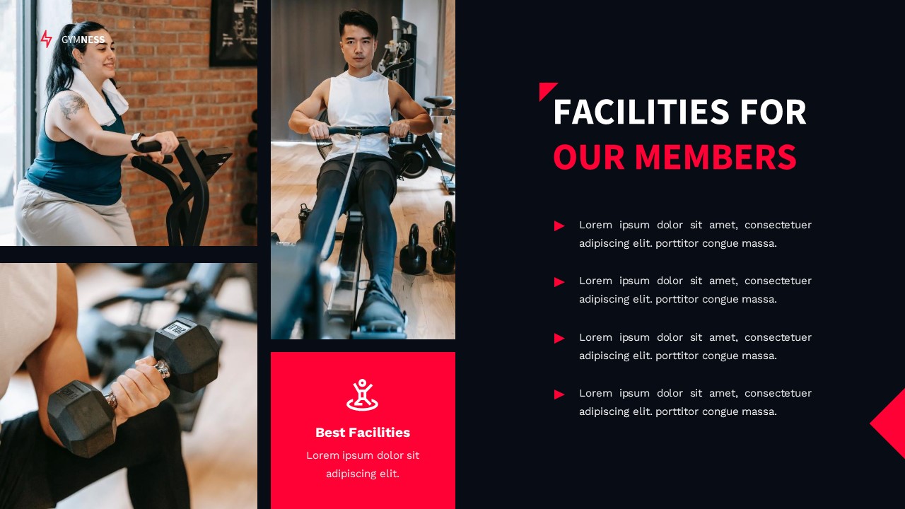 Gymness - Gym & Fitness Google Slides Template, Presentation Templates