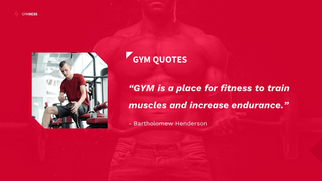Gymness - Gym & Fitness Google Slides Template, Presentation Templates
