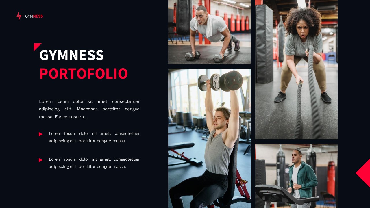 Gymness - Gym & Fitness Google Slides Template, Presentation Templates
