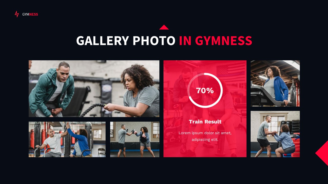 Gymness - Gym & Fitness Google Slides Template, Presentation Templates