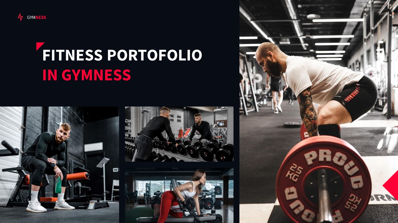 Gymness - Gym & Fitness Google Slides Template, Presentation Templates