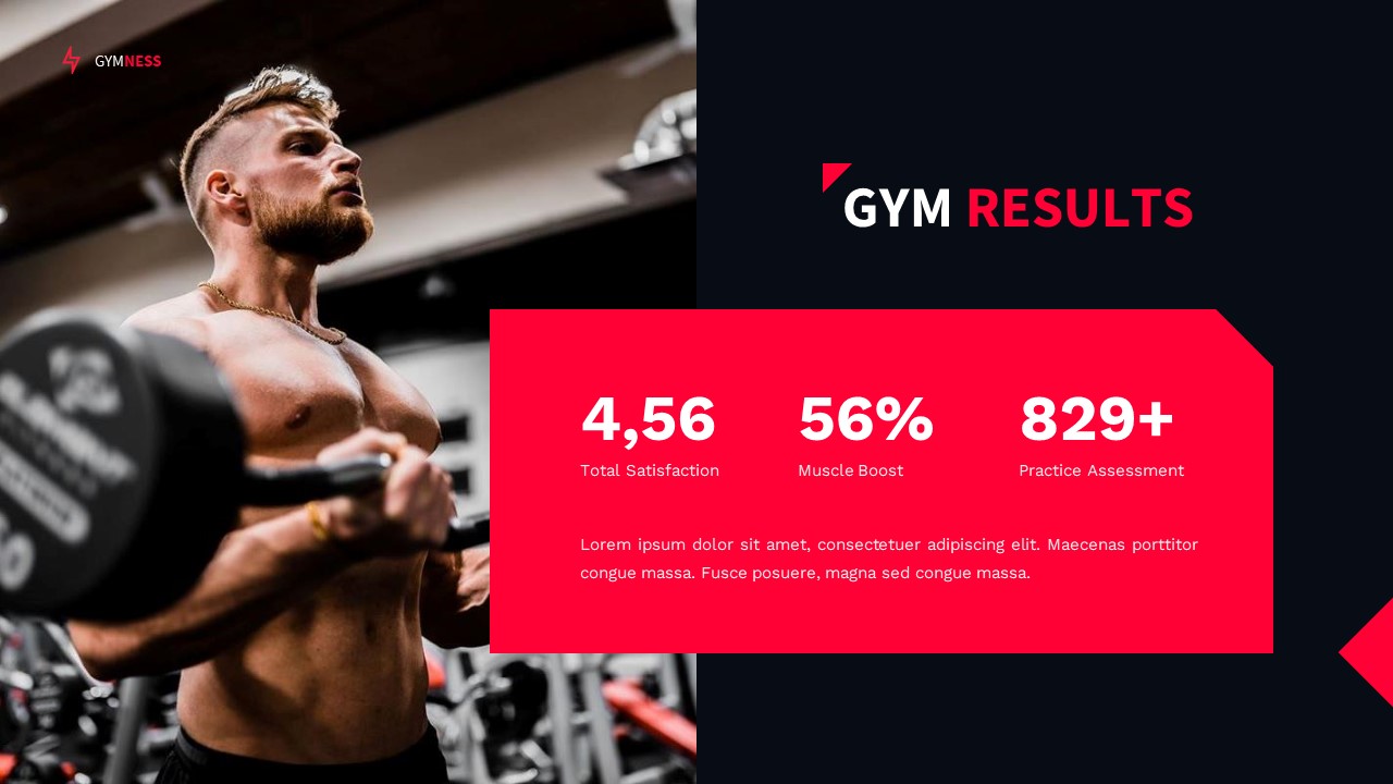 Gymness - Gym & Fitness Google Slides Template, Presentation Templates