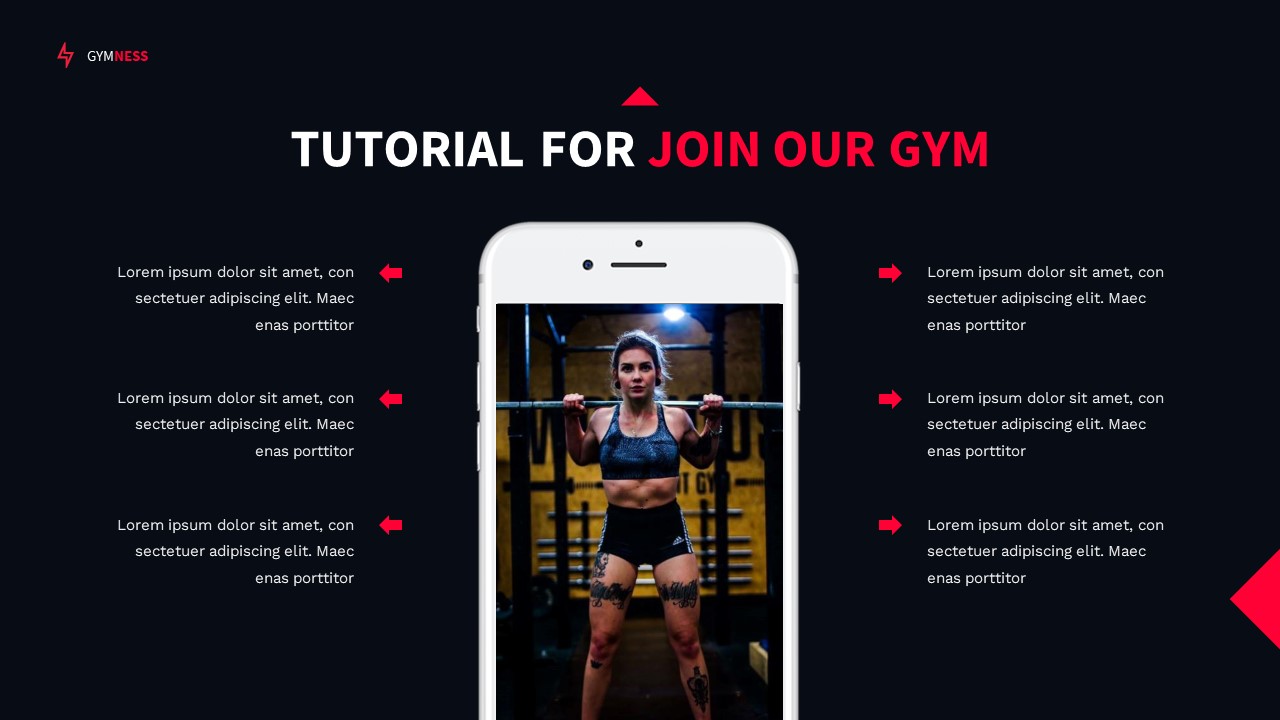 Gymness - Gym & Fitness Google Slides Template, Presentation Templates