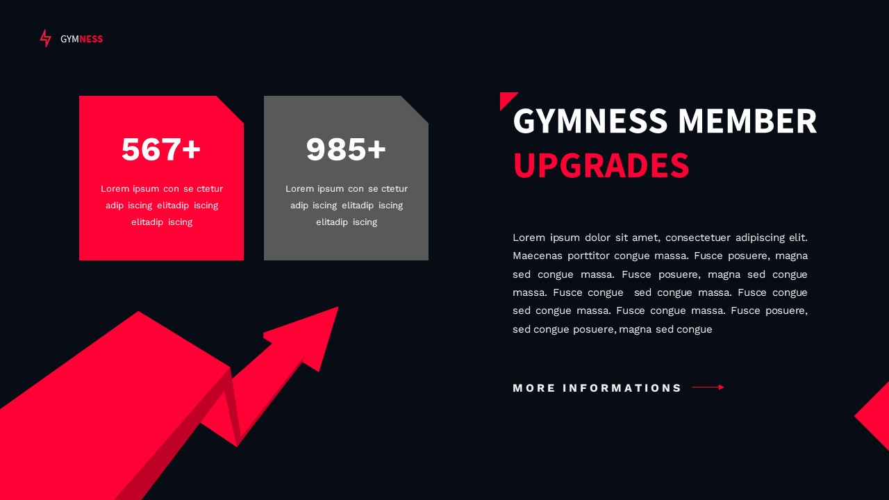 Gymness - Gym & Fitness Google Slides Template, Presentation Templates
