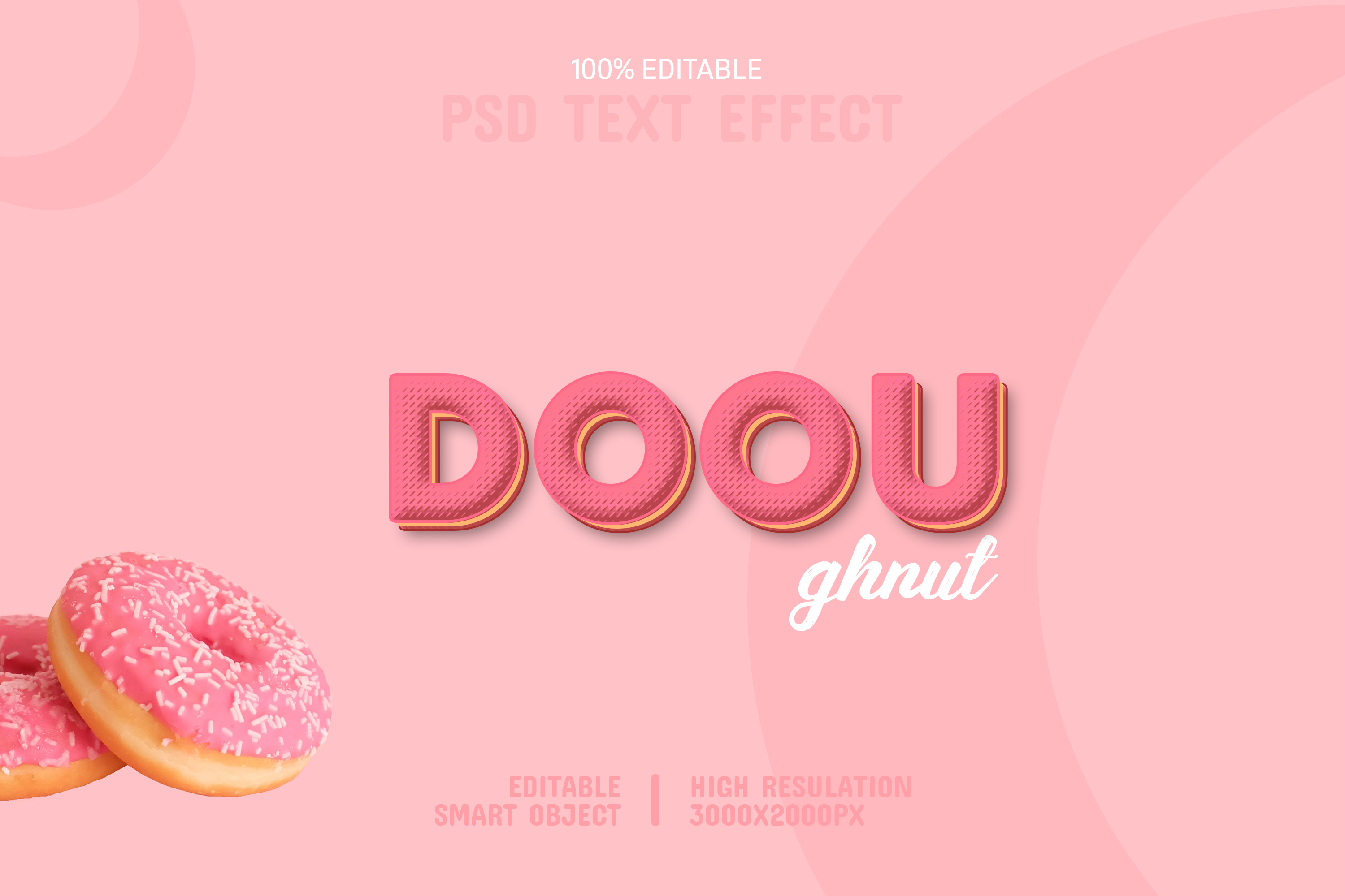 Editable Doughnut PSD Text Effect Template, Add-ons | GraphicRiver