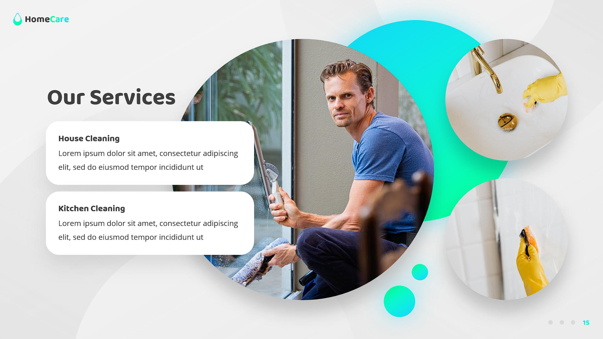 HomeCare Cleaning Service Presentation Template, Presentation Templates