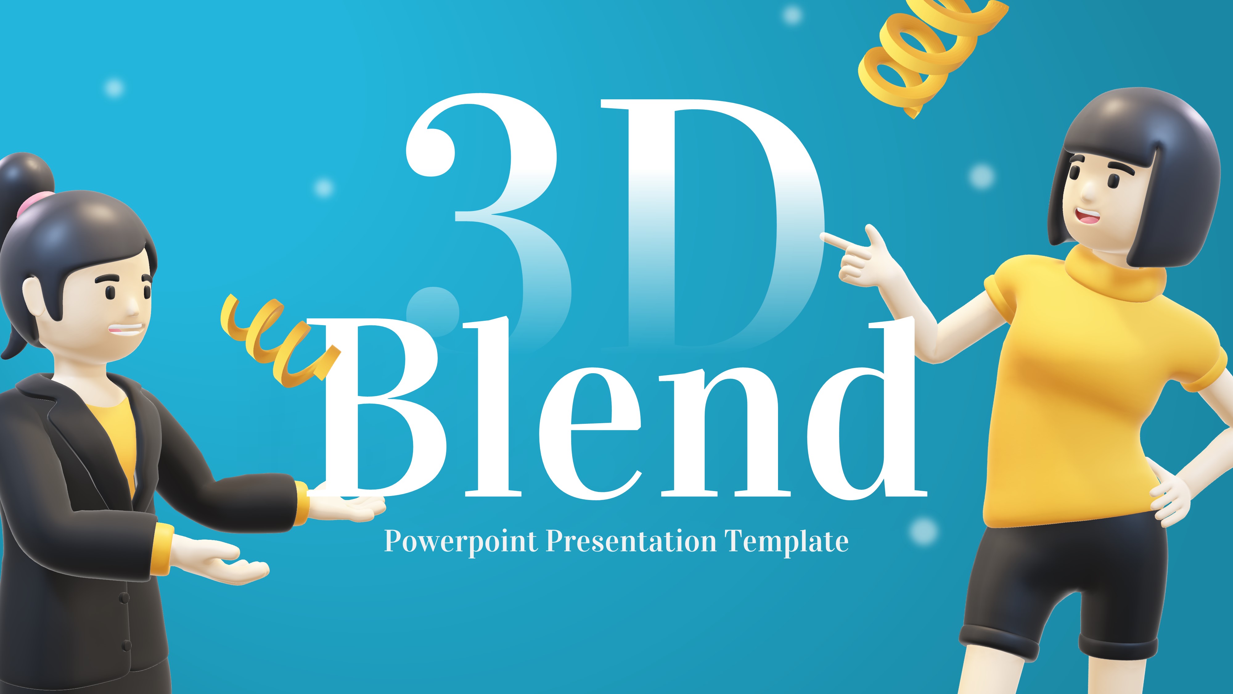 3D Blend Asset Creative PowerPoint Template, Presentation Templates