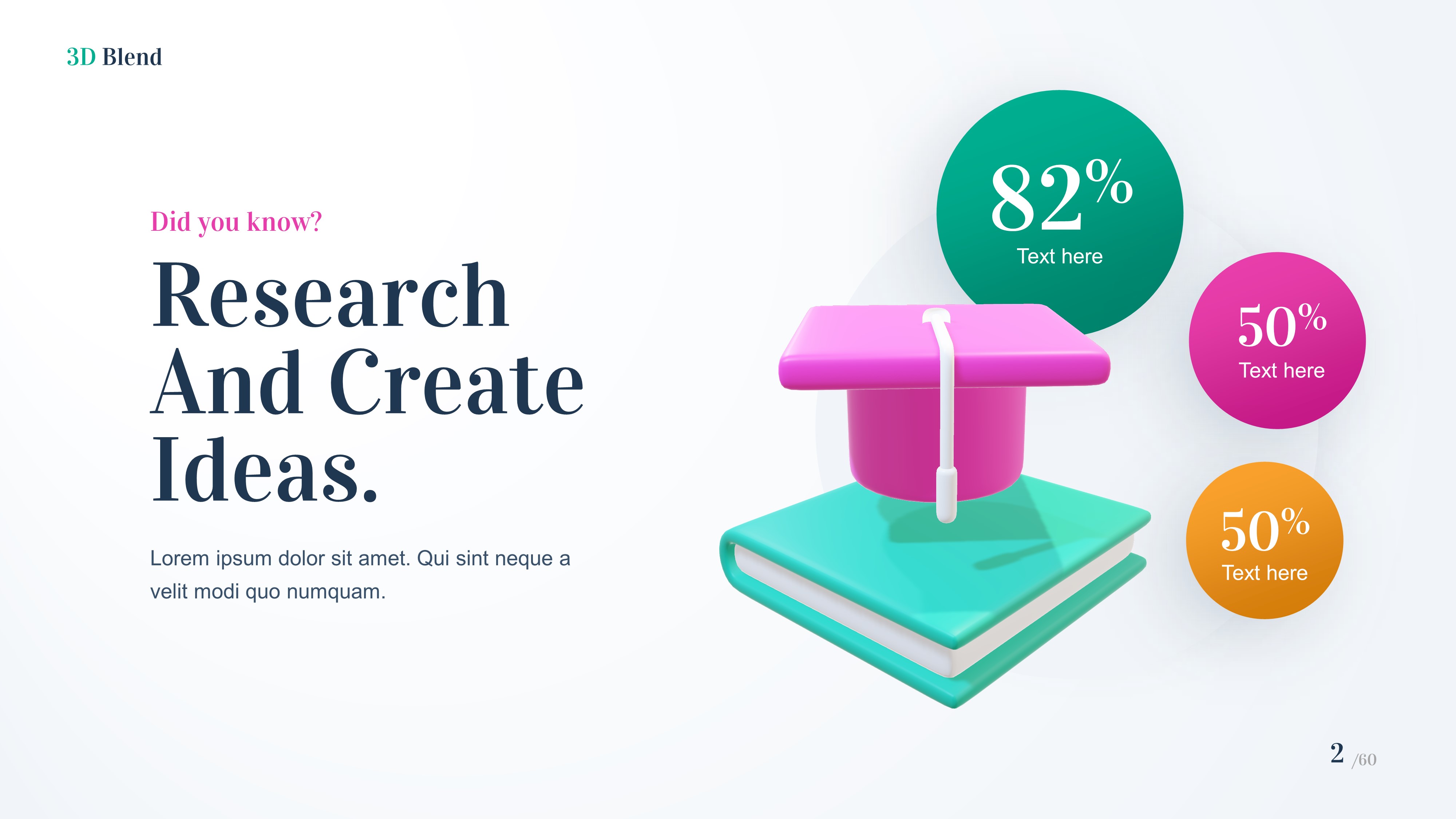 3D Blend Asset Creative PowerPoint Template, Presentation Templates