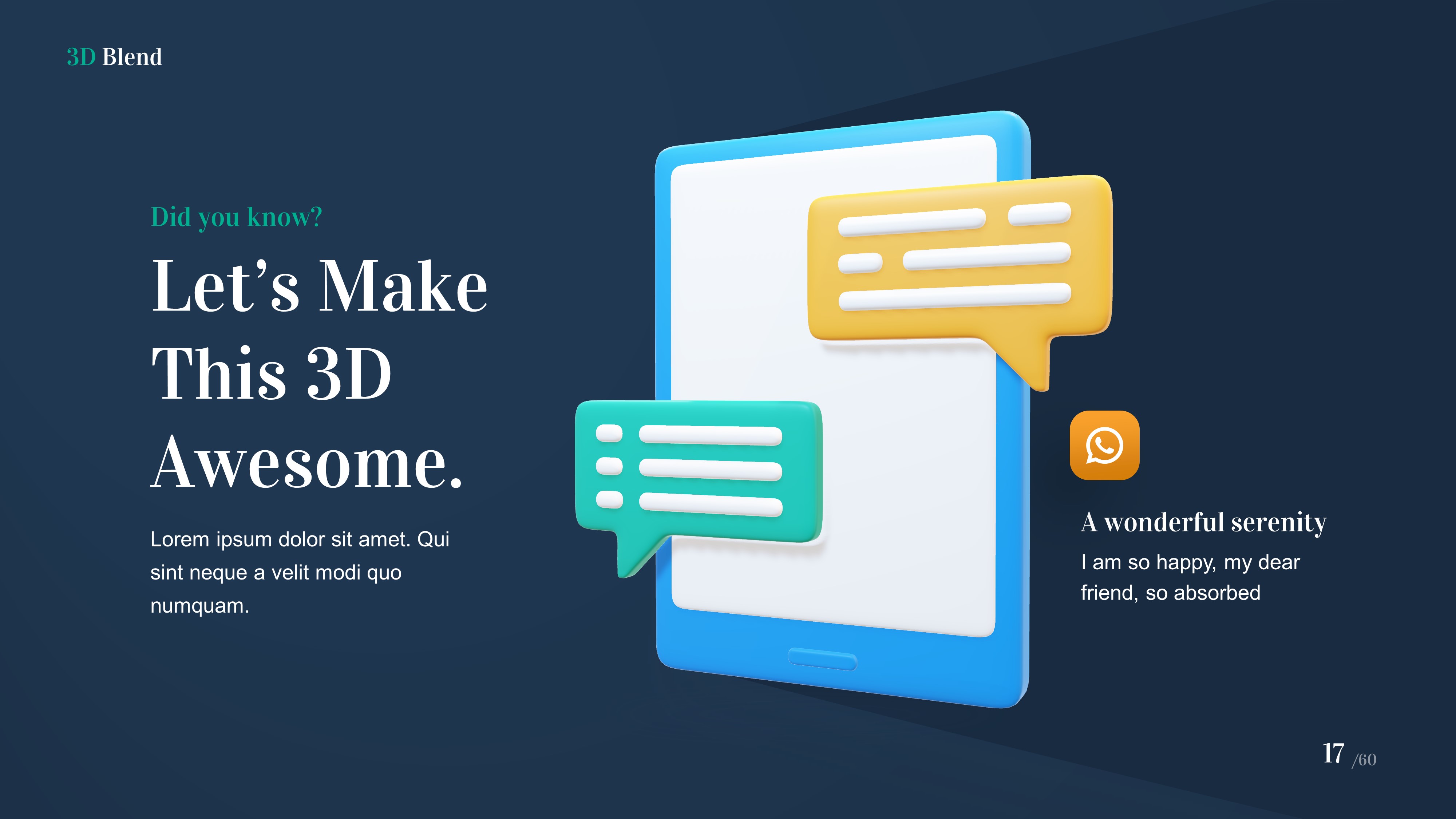3D Blend Asset Creative PowerPoint Template, Presentation Templates