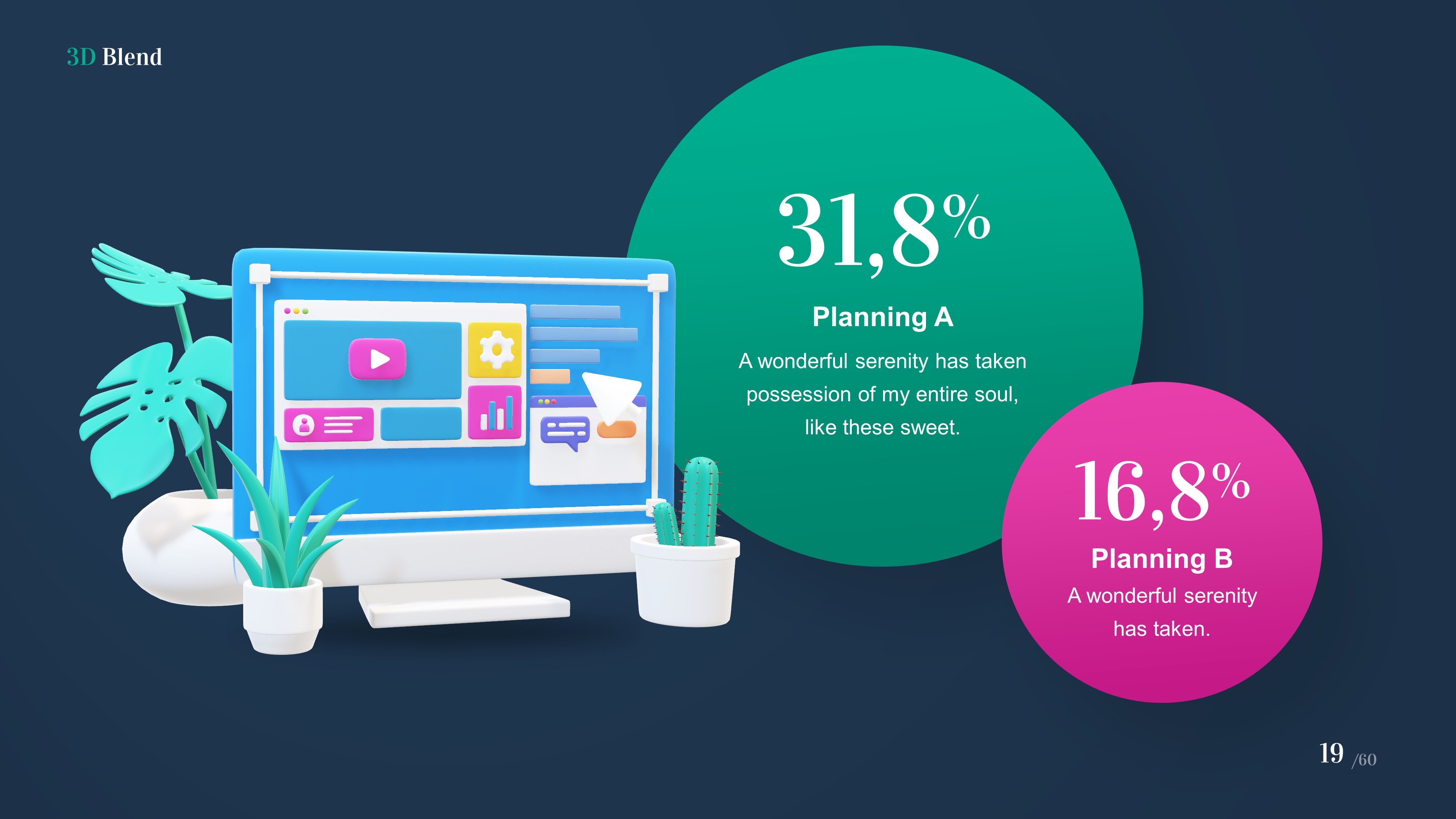 3D Blend Asset Creative PowerPoint Template, Presentation Templates