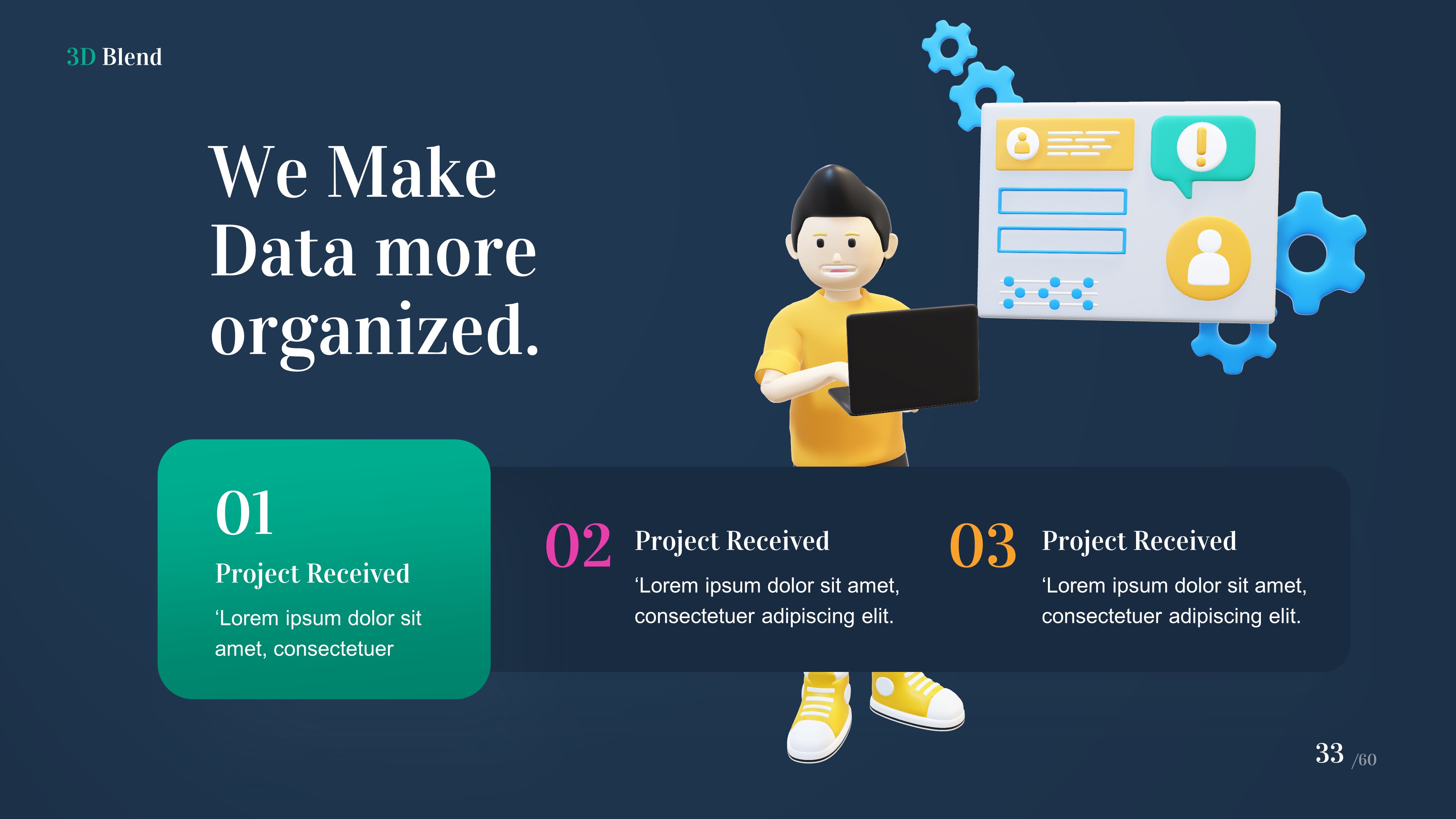 3D Blend Asset Creative PowerPoint Template, Presentation Templates