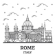Outline Rome Italy City Skyline with Historic Buildings Isolated on ...