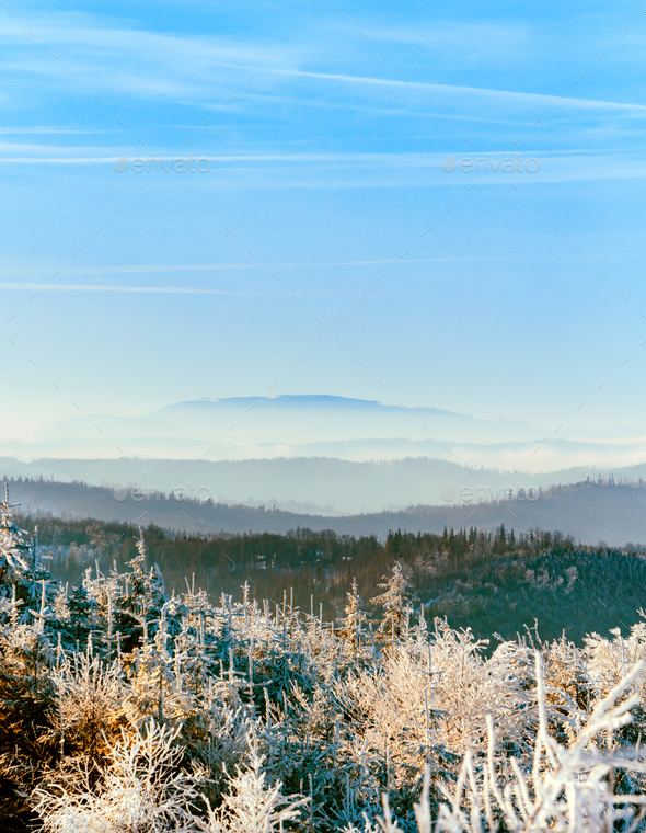 Vertical background mountains hills winter Stock Photo by leszekglasner