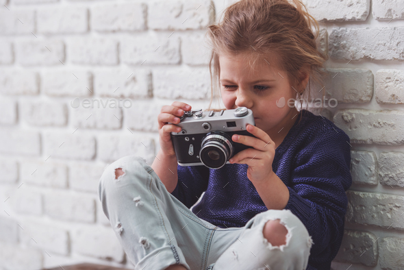 Little girl with camera Stock Photo by GeorgeRudy | PhotoDune