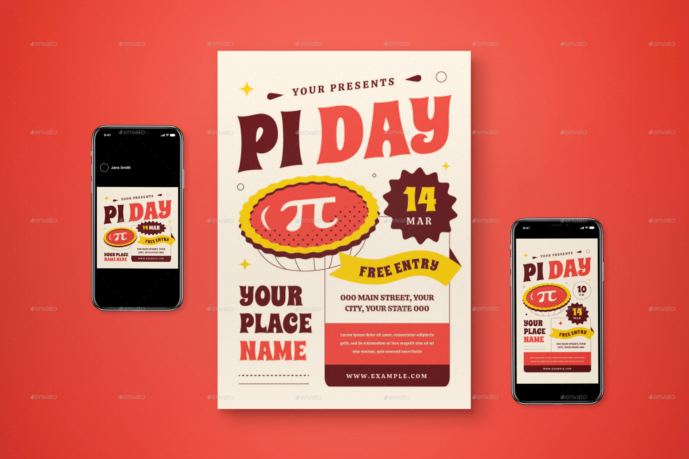 Pi Day Flyer Set, Print Templates | GraphicRiver