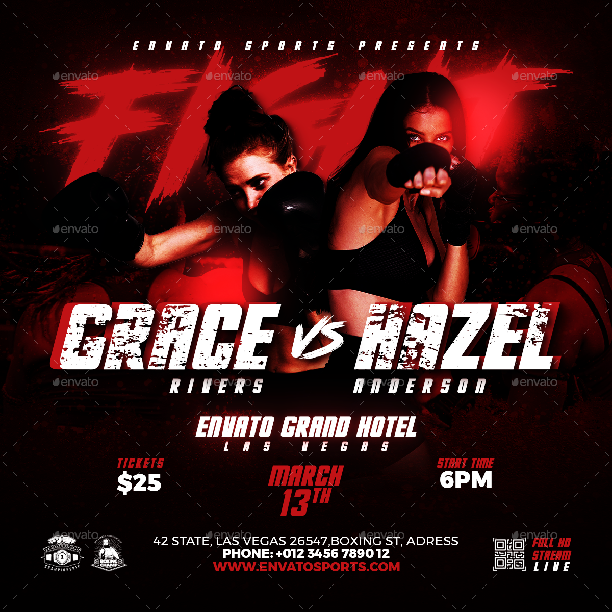 Boxing Fight Flyer, Print Templates | GraphicRiver