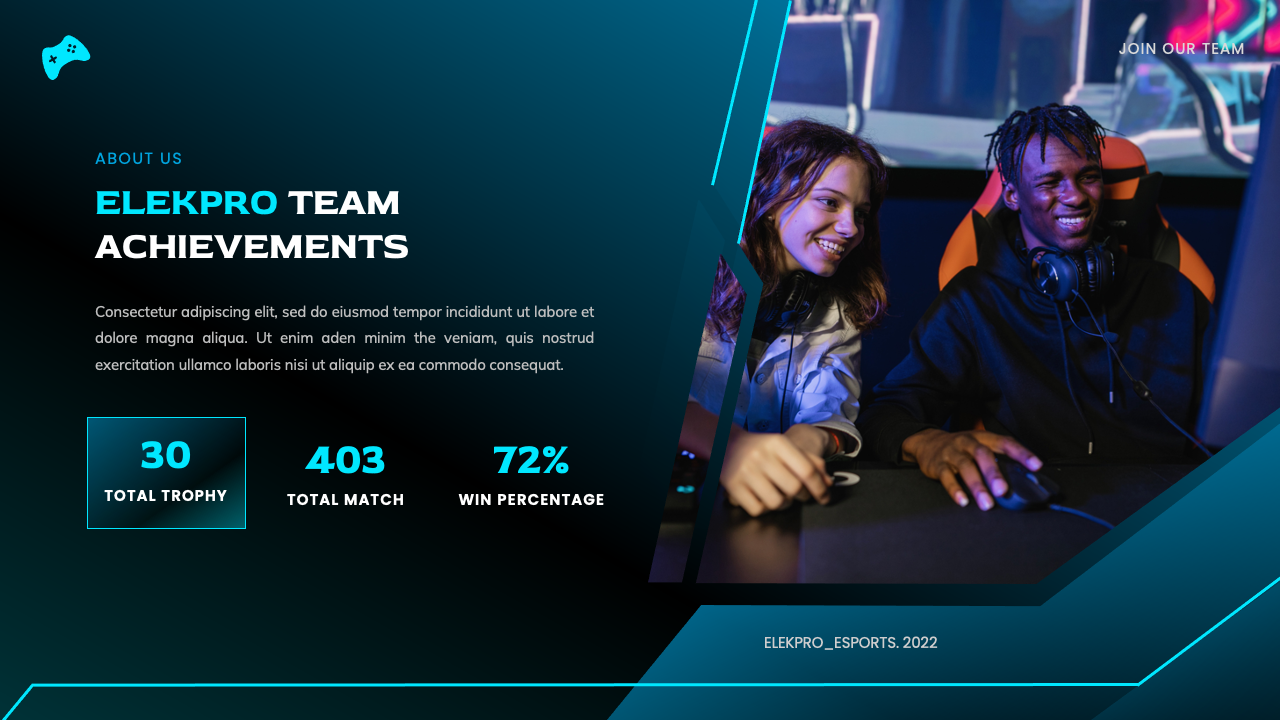 Elekpro - eSport Gaming Google Slides Template, Presentation Templates
