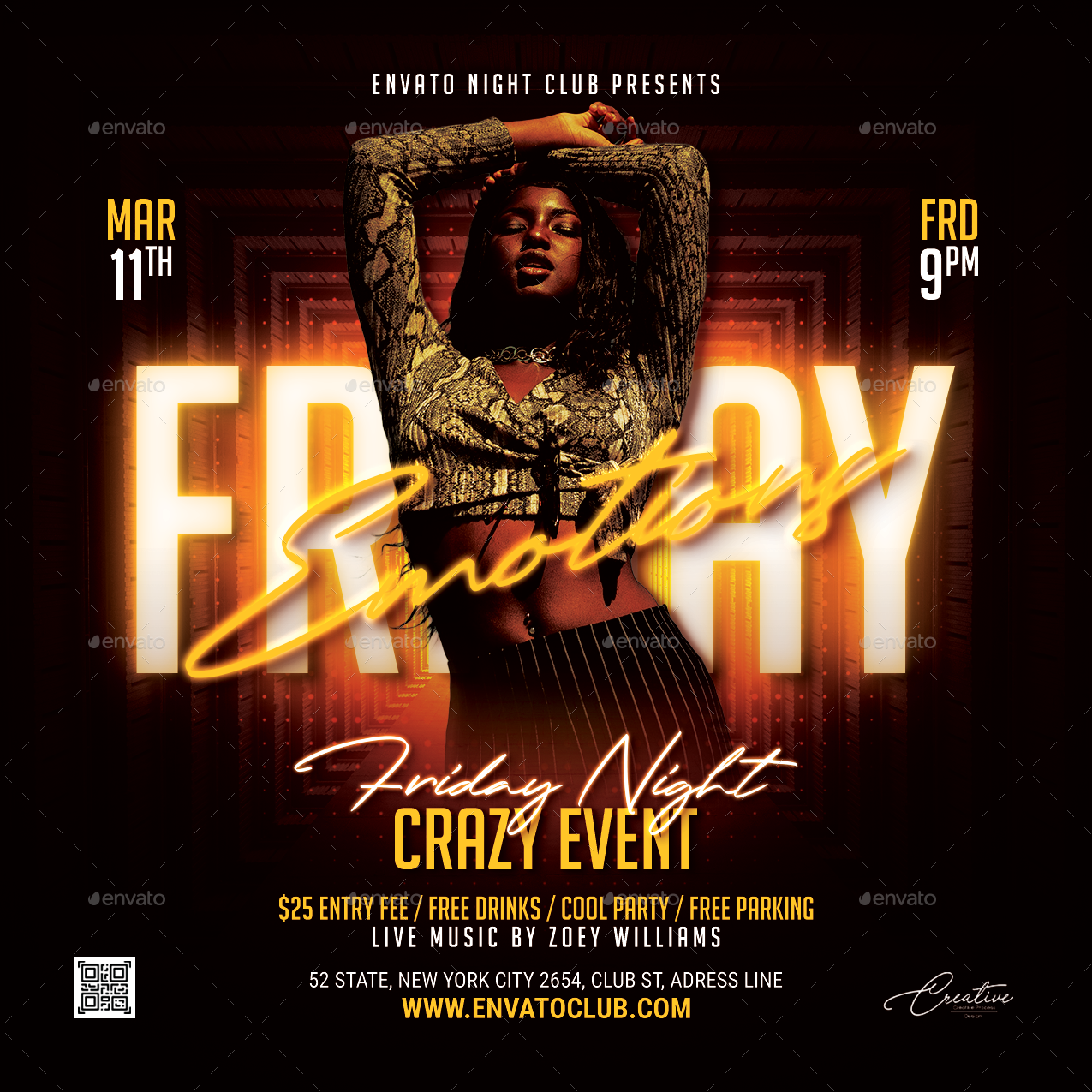 Friday Night Party Flyer | Crazy Event, Print Templates | GraphicRiver