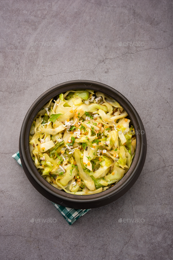 Cabbage curry or patta gobi sabzi Stock Photo by stockimagefactory