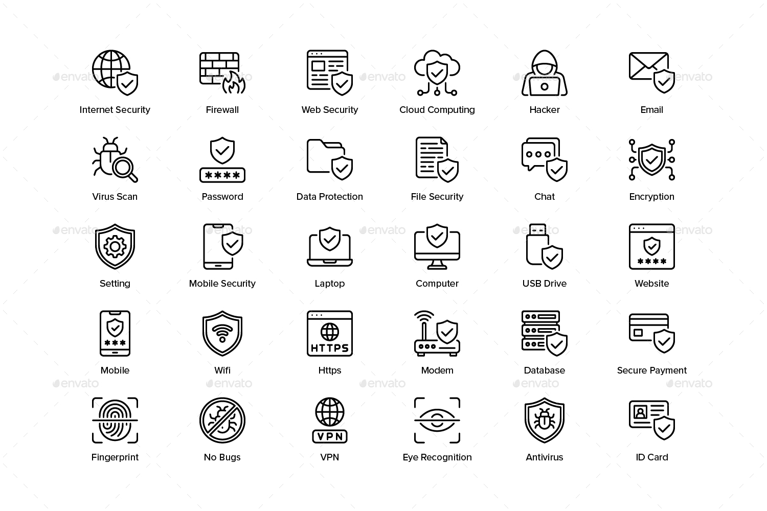 Internet Security Icons, Icons | GraphicRiver