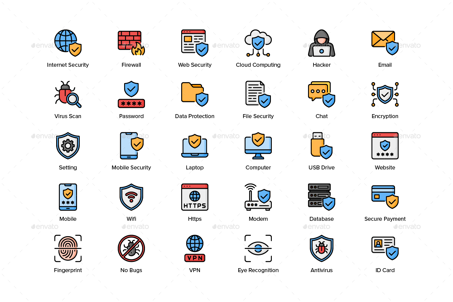 Internet Security Icons, Icons | GraphicRiver