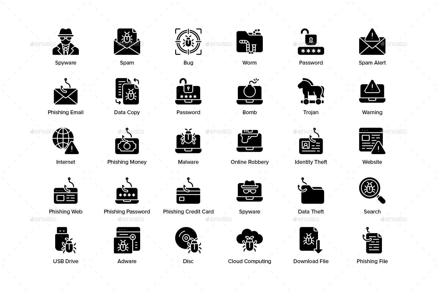 Cyber Crimes Icons, Icons | GraphicRiver