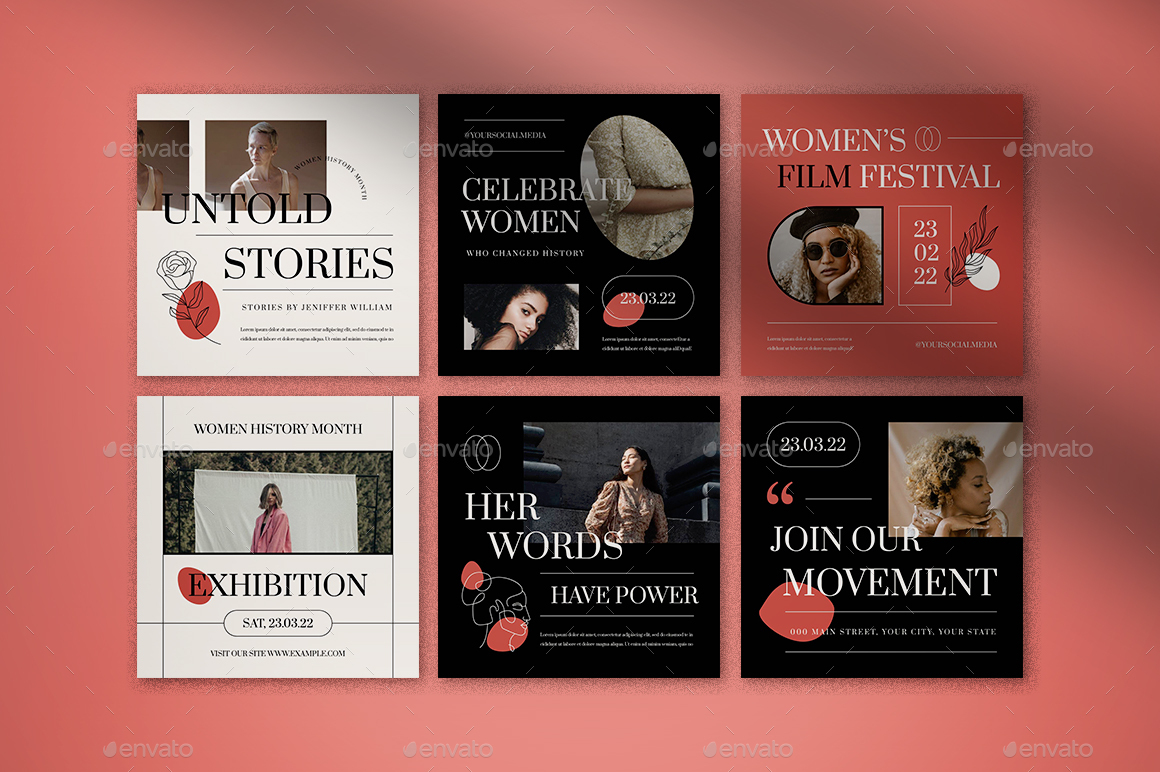 Women History Month Instagram Pack, Web Elements | GraphicRiver