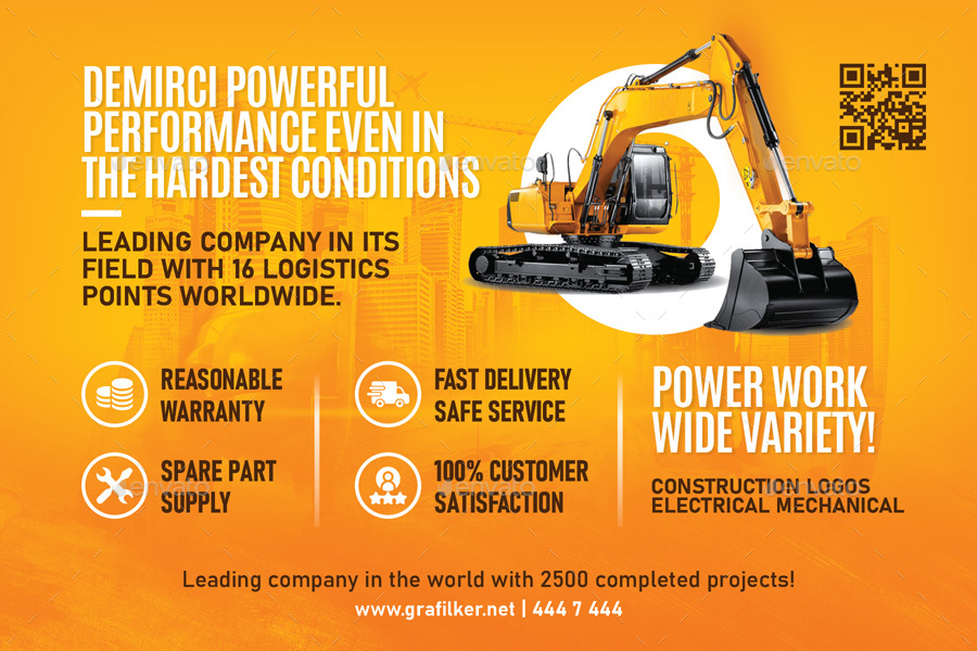 Construction Postcard Templates, Print Templates | GraphicRiver