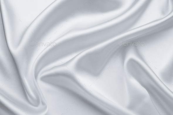 Smooth wrinkled silk bedsheet, fabric background. Abstract crumpled satin texture. Stock Photo ...