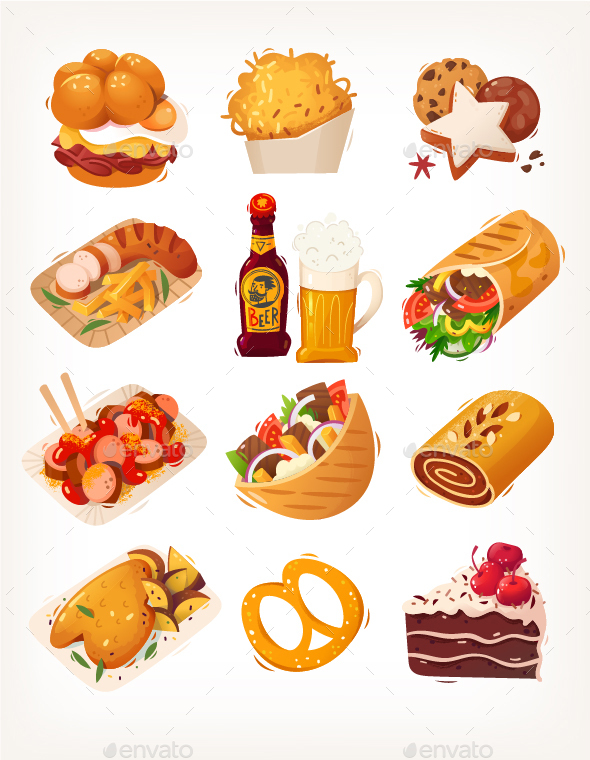 German Foods and Dishes, Vectors | GraphicRiver