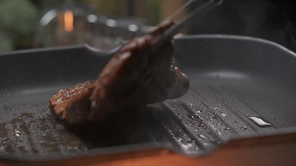 Professional Chef Grill Meat Fillet Steak, Stock Footage | VideoHive