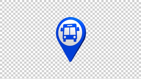 Bus Station Map Pin Location Icon, Motion Graphics | VideoHive