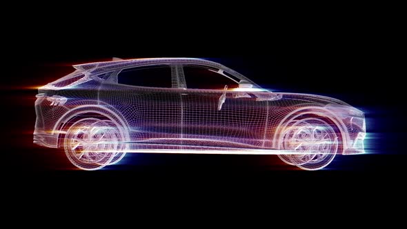 3D Grid Car, Motion Graphics | VideoHive
